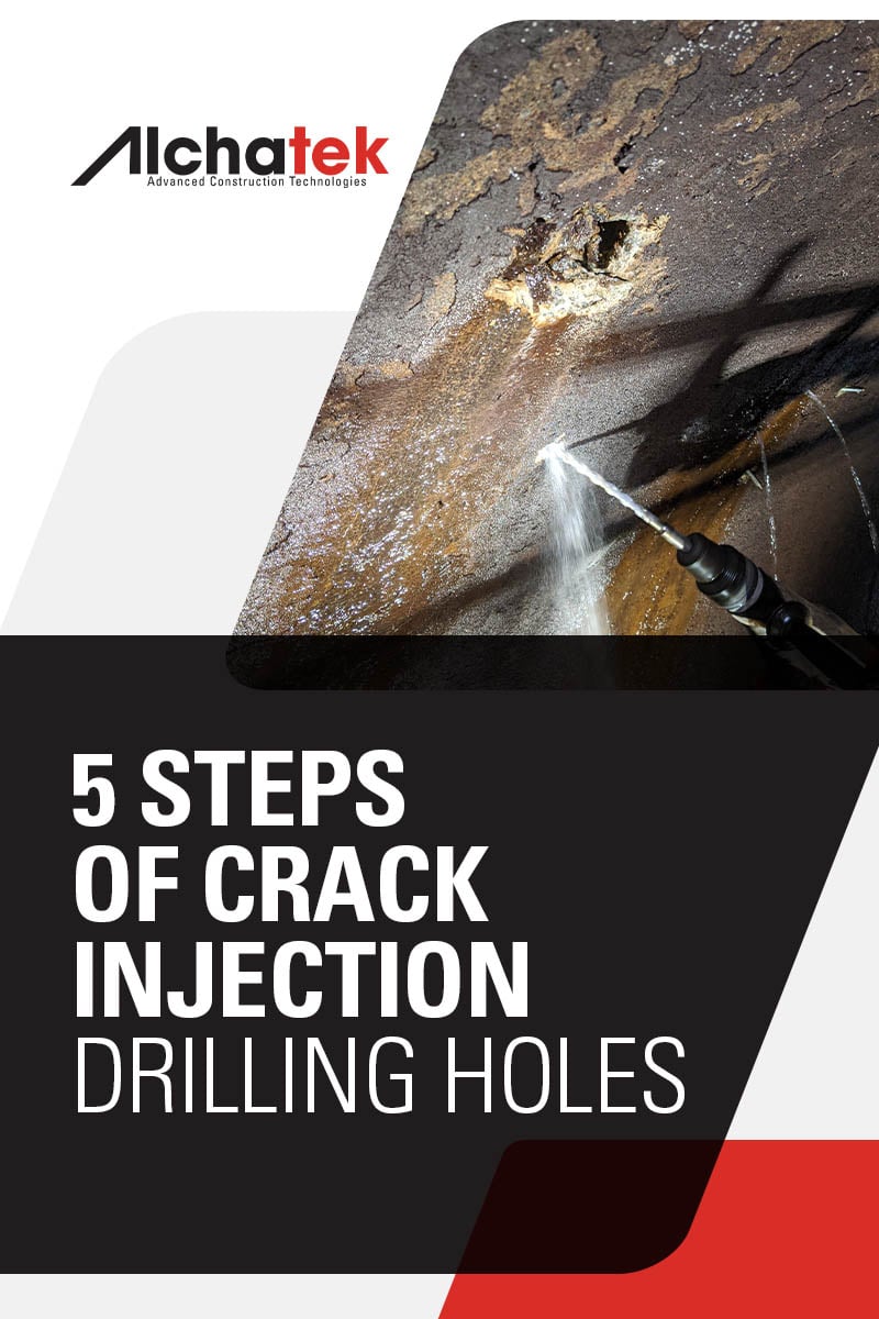 5 Steps of Crack Injection - 1. Drilling Holes