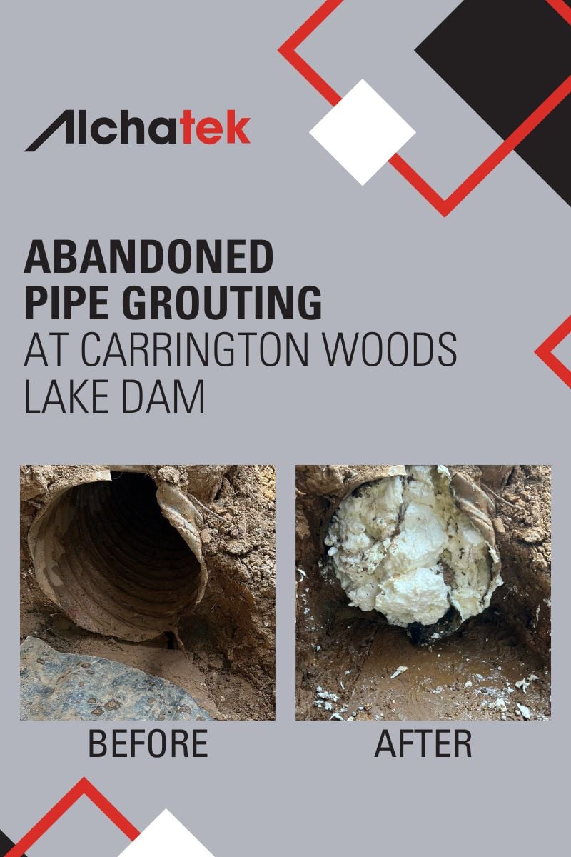 Case Study - Abandoned Pipe Grouting at Carrington Woods Lake Dam