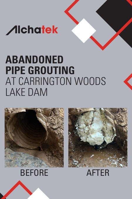 Case Study - Abandoned Pipe Grouting at Carrington Woods Lake Dam