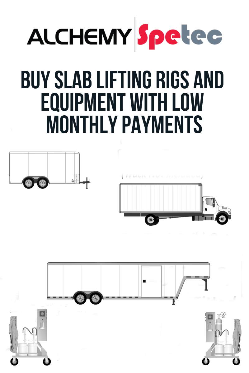 Buy Slab Lifting Rigs and Equipment with Low Monthly Payments