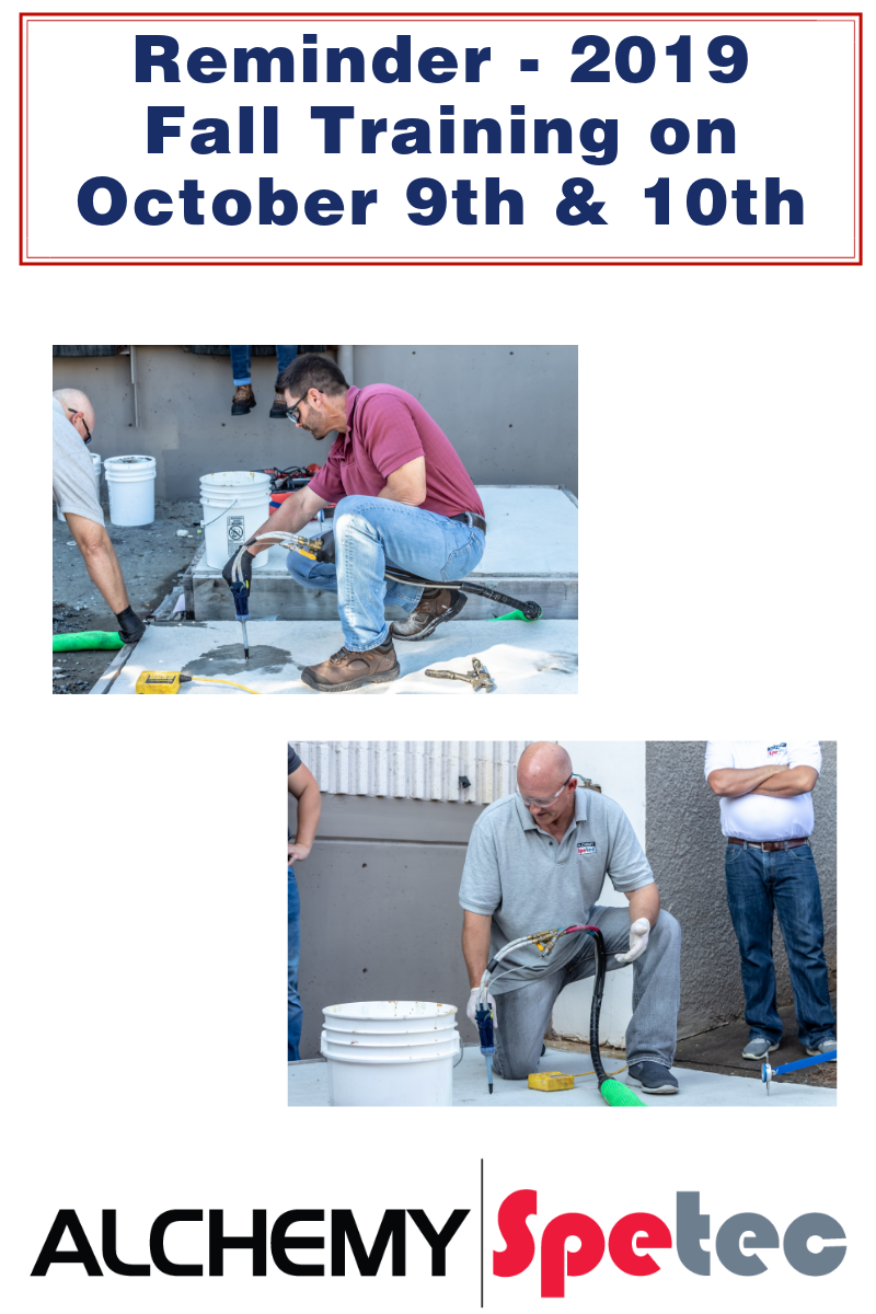 Reminder - 2019 Fall Training on October 9th & 10th