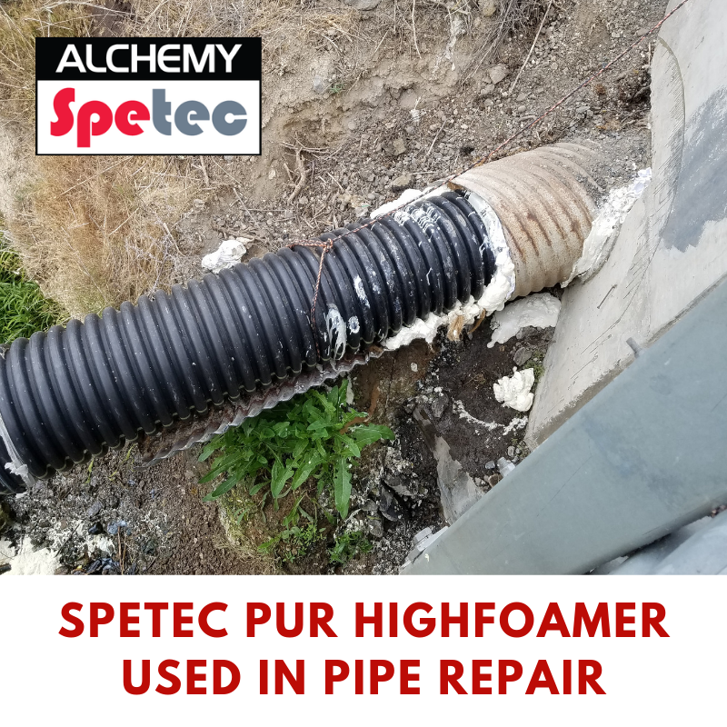 Spetec PUR HighFoamer Used in Pipe Repair